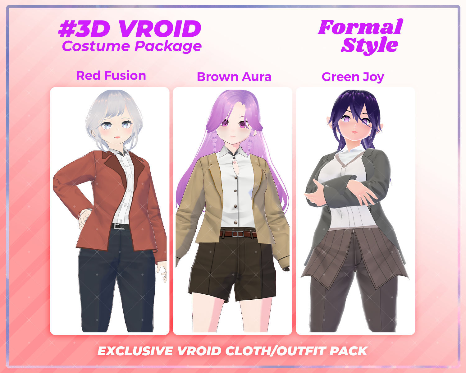 3D VRoid Girl Clothing Pack Casual & Playful Fashion for VRoid Models ...