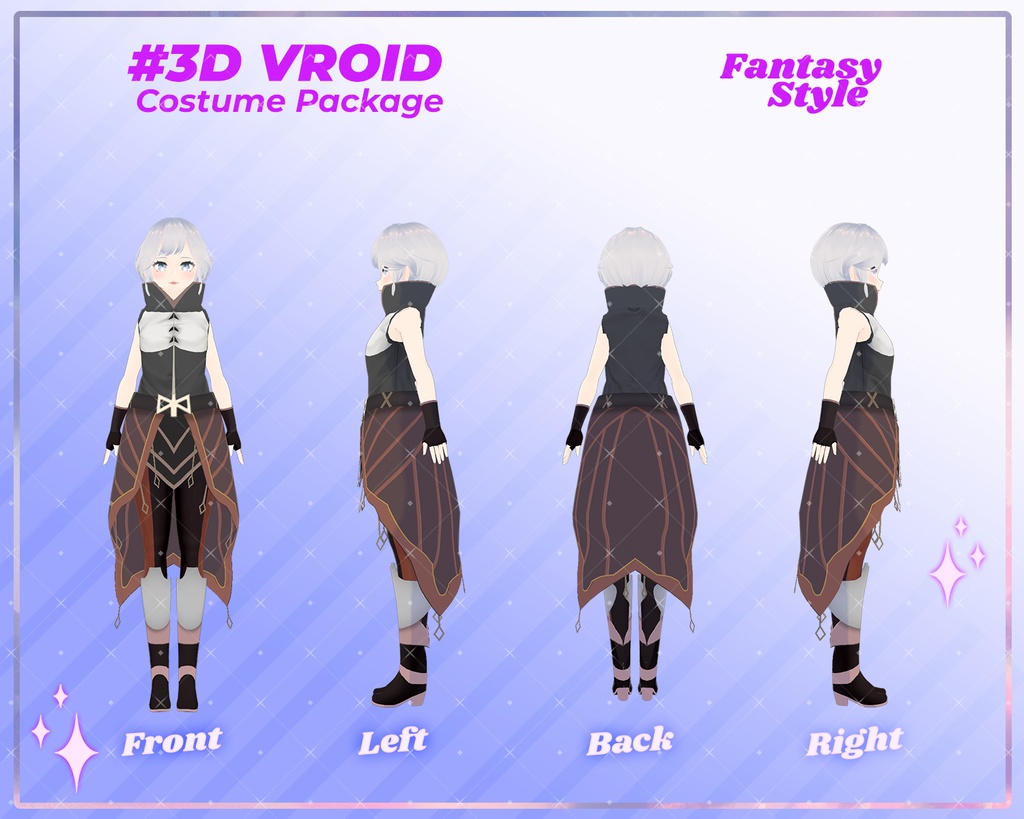 3D VRoid Fantasy Girl Outfit Pack Enchanted & Elegant Dresses for VRoid ...