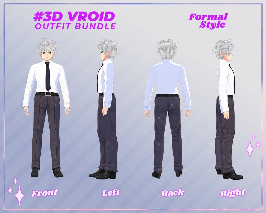 3D VRoid Formal Male Outfit Pack Elegant Suits & Classy Attire for ...