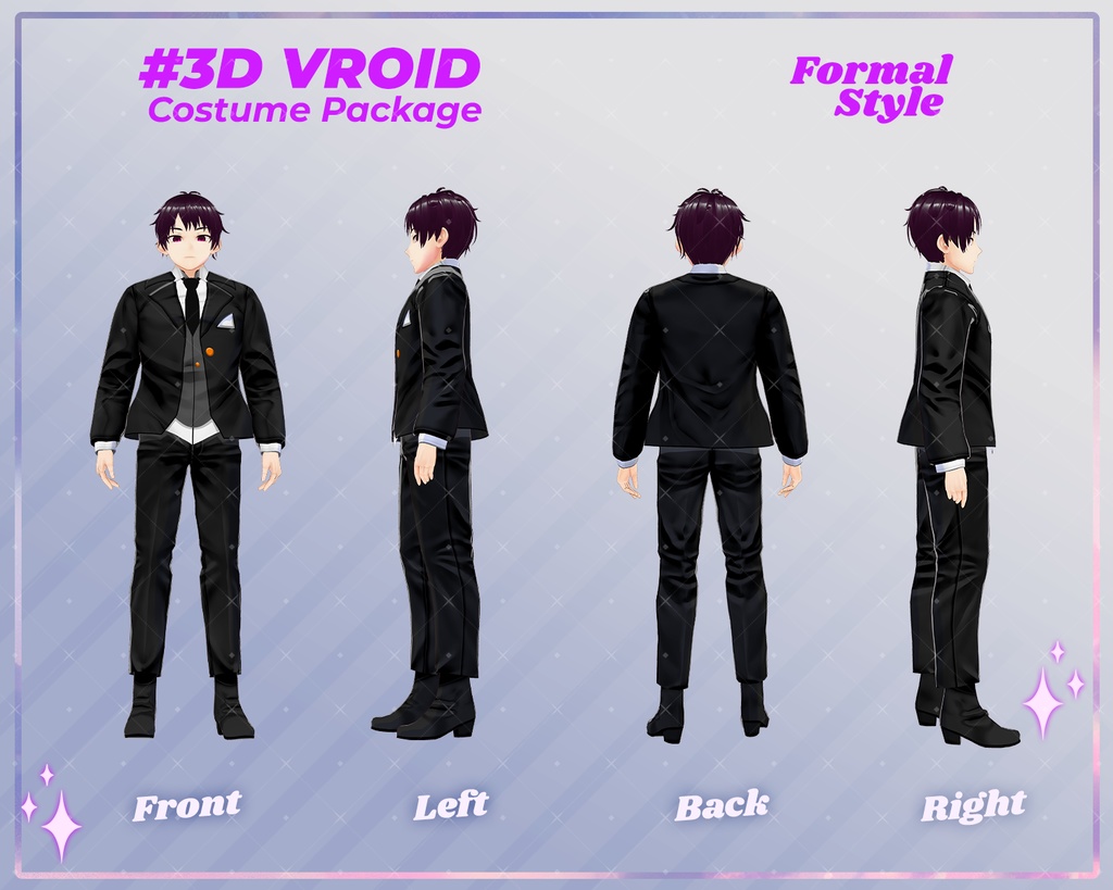 3D VRoid Formal Male Outfit Pack Elegant Suits & Classy Attire for ...