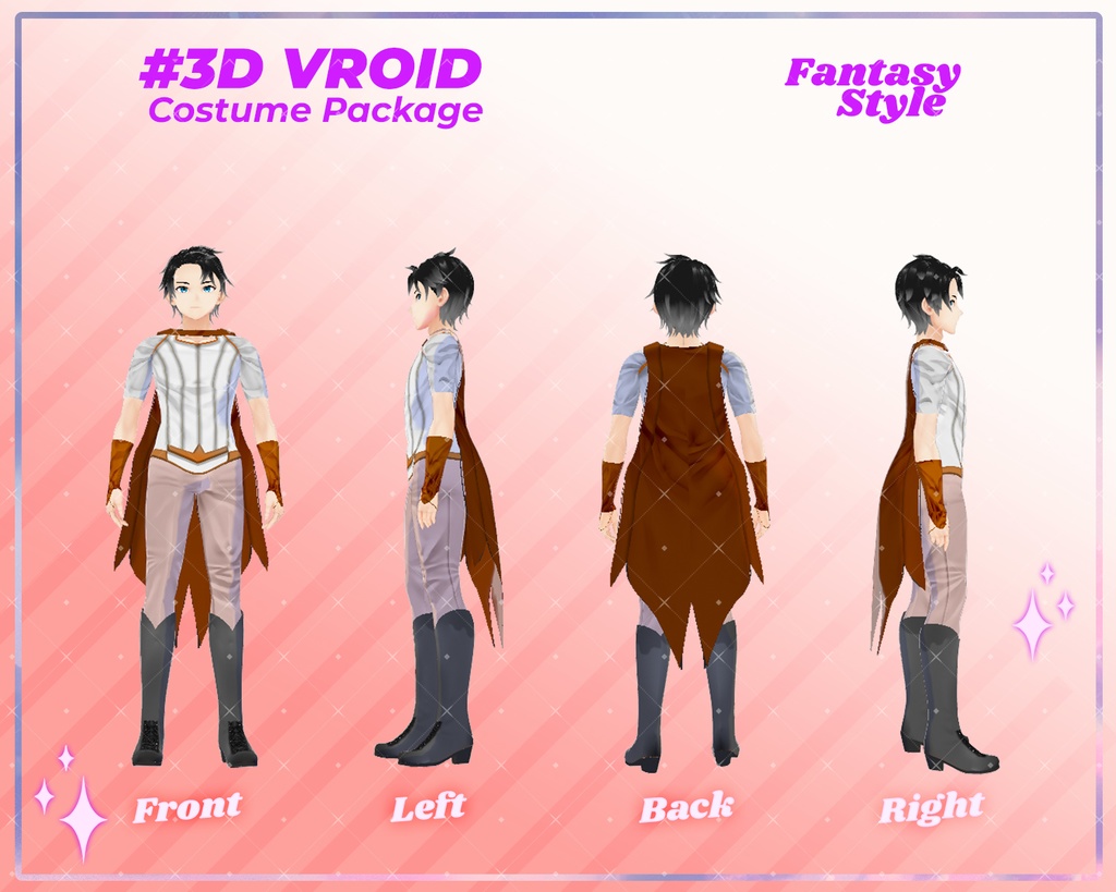 3D VRoid Fantasy Male Outfit Pack Heroic & Mystic Attire for VRoid ...