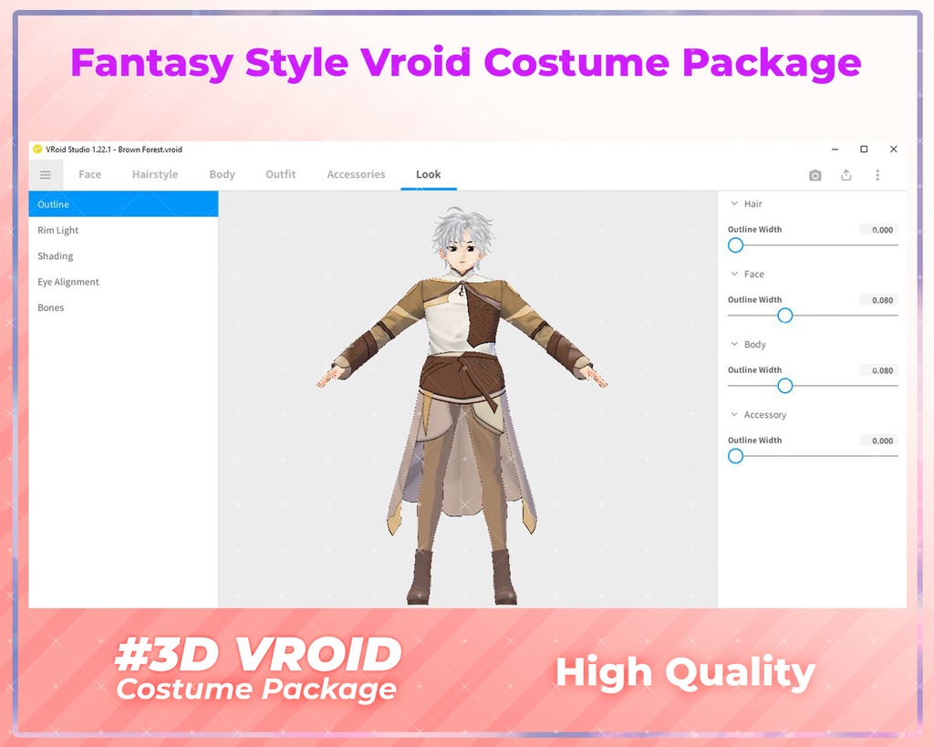 3D VRoid Fantasy Male Outfit Pack Heroic & Mystic Attire for VRoid ...