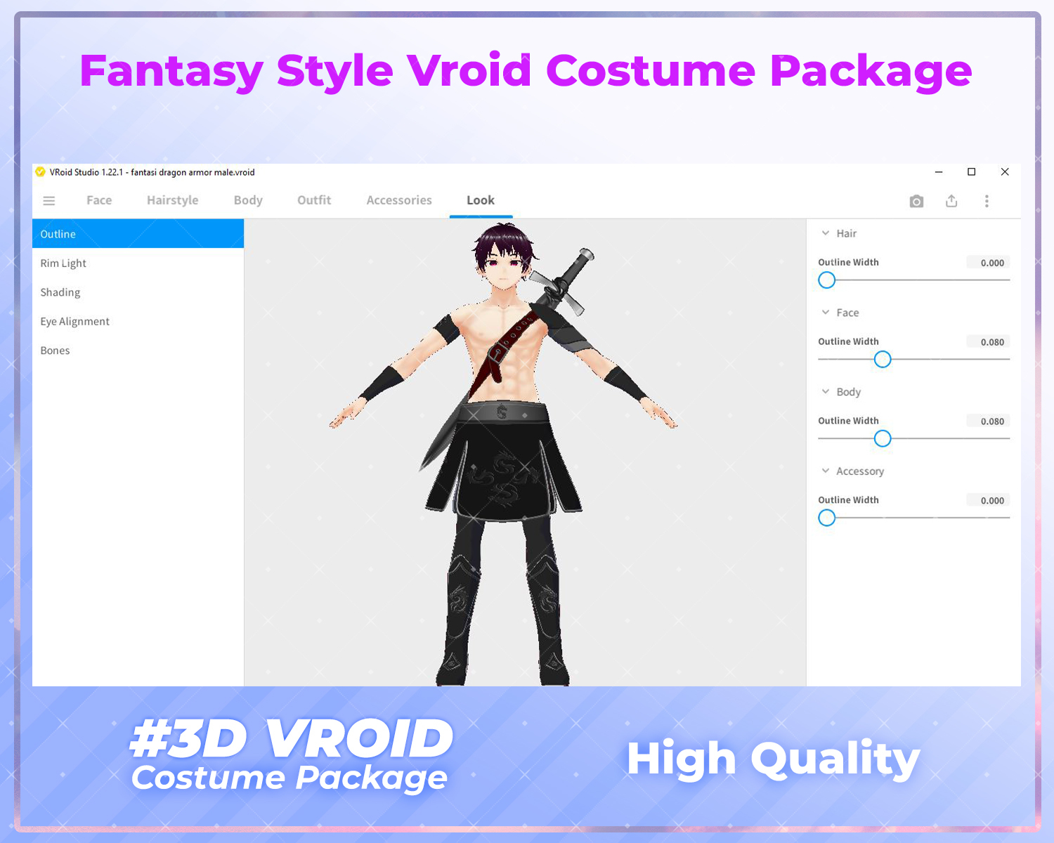 3D VRoid Enchanted Male Clothing Pack Royal & Legendary Looks for VRoid ...