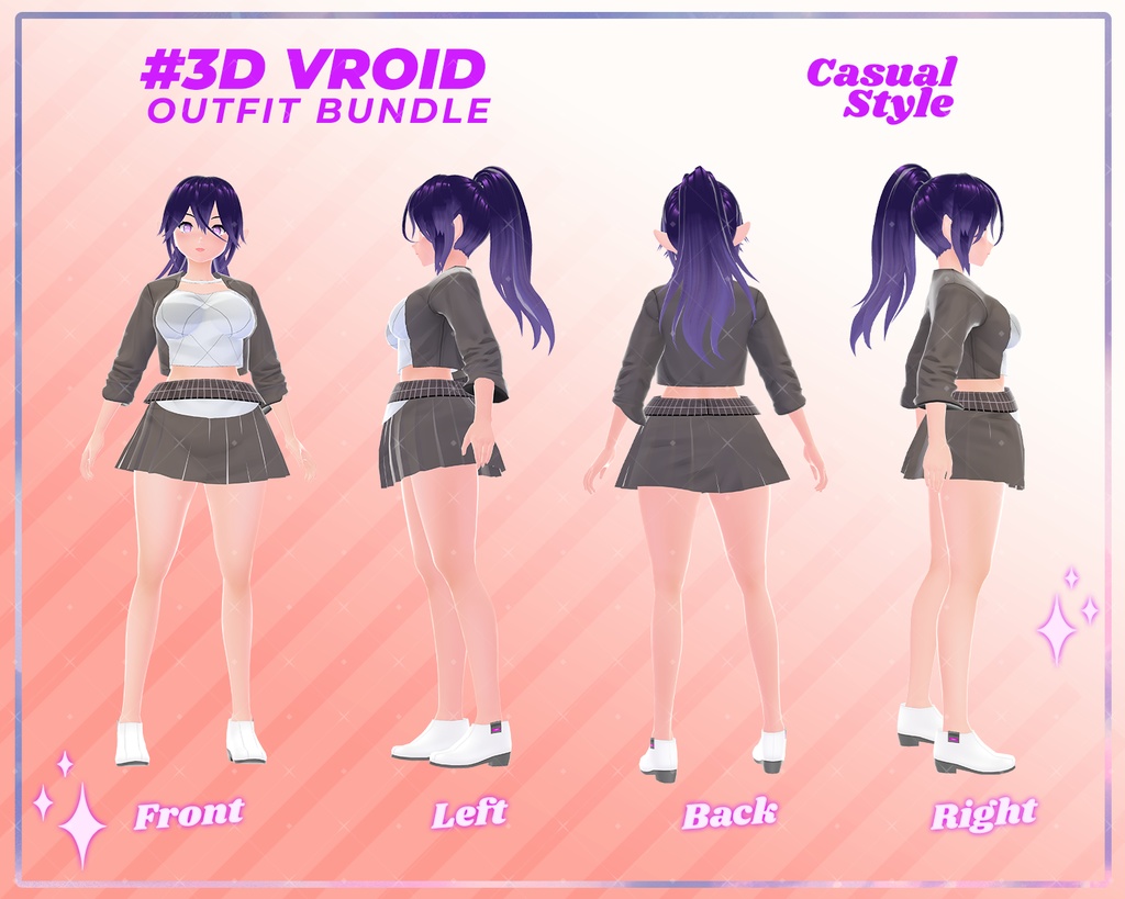 3D VRoid Outfit Pack Casual Style Chic & Trendy Clothes for VRoid ...