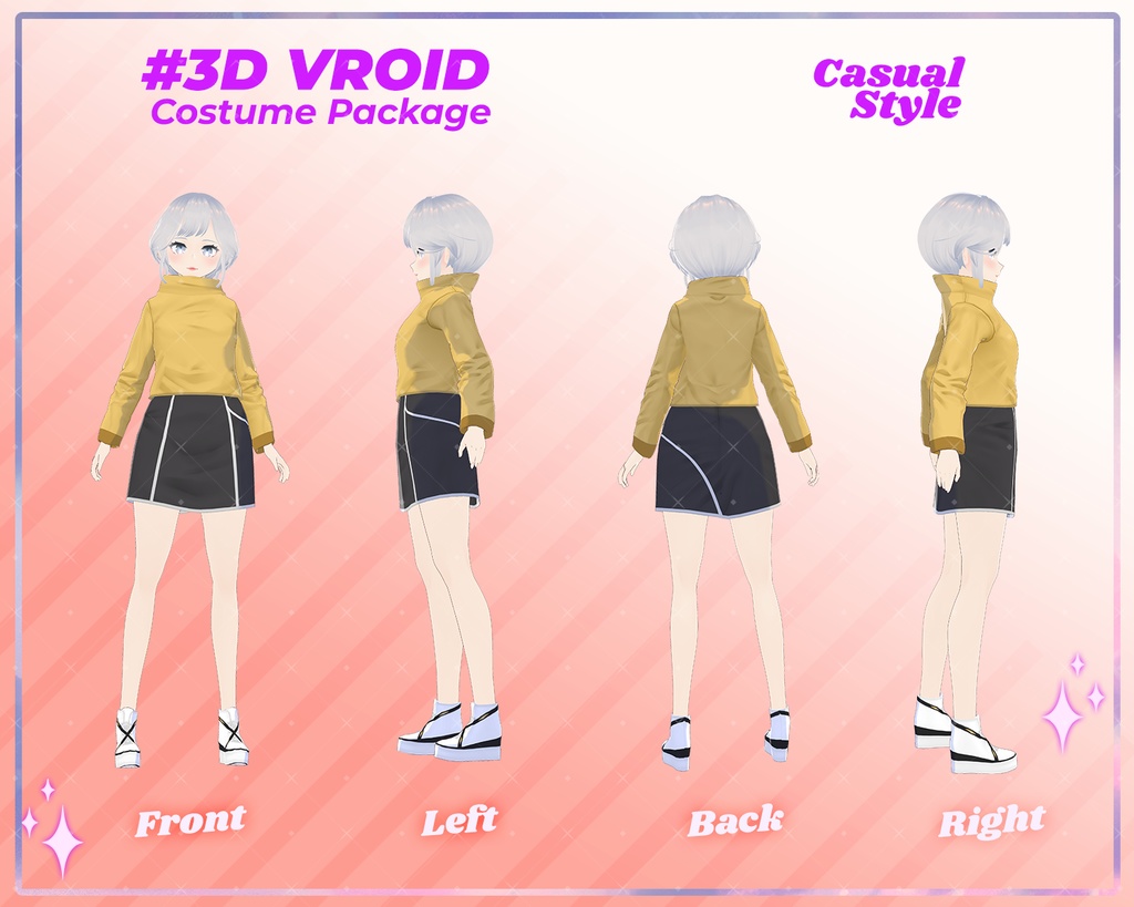 3D VRoid Outfit Pack Casual Style Chic & Trendy Clothes for VRoid ...