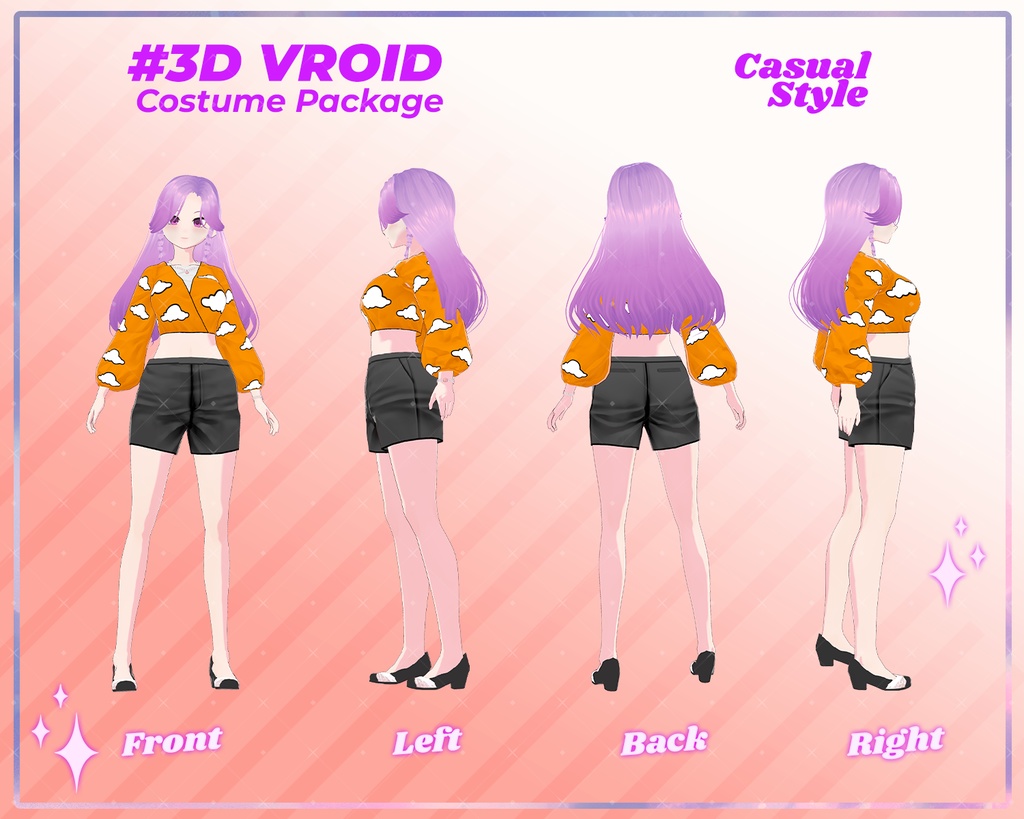3D VRoid Outfit Pack Casual Style Chic & Trendy Clothes for VRoid ...