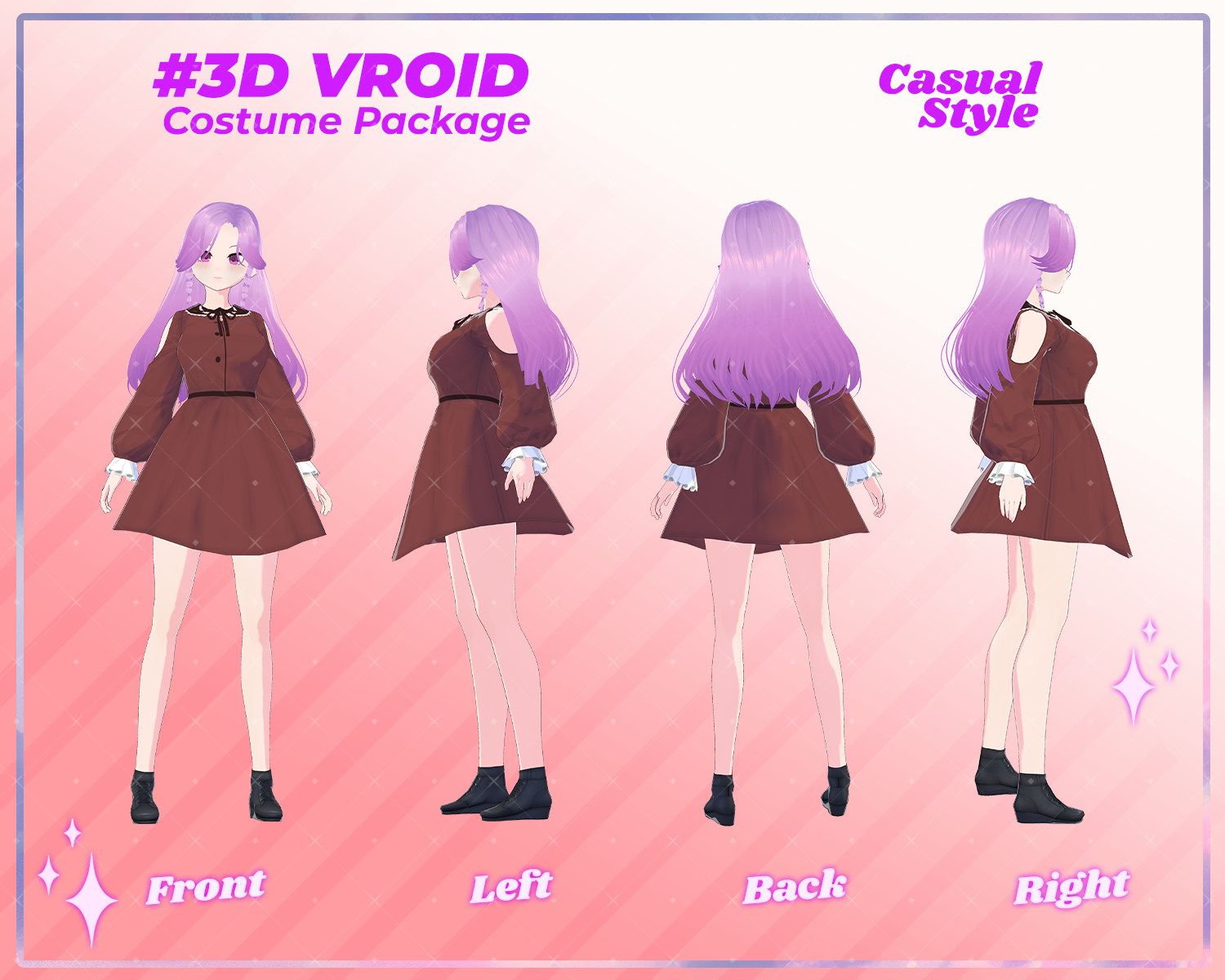 3D VRoid Outfit Pack Casual Style Trendy & Streetwear Clothes for VRoid ...