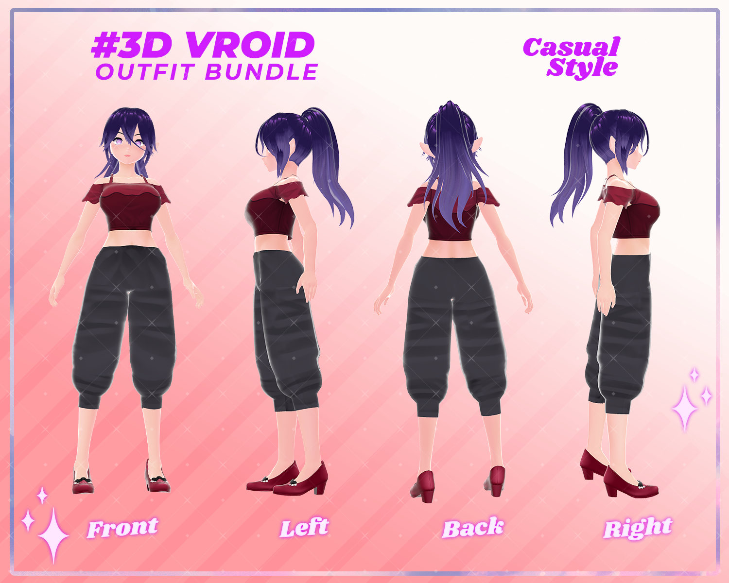 3D VRoid Outfit Pack Casual Style Trendy & Streetwear Clothes for VRoid ...