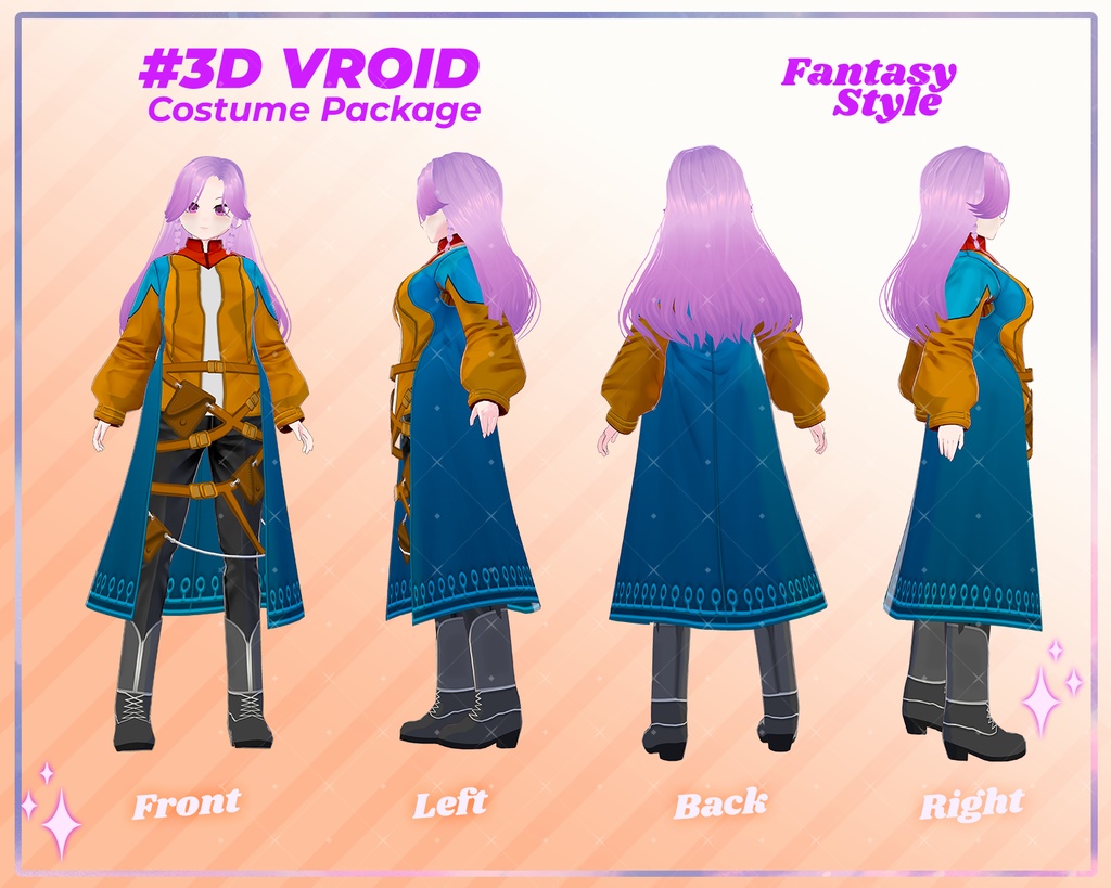 3D VRoid Outfit Pack Fantasy Style Adventurer & Warrior Costumes for ...