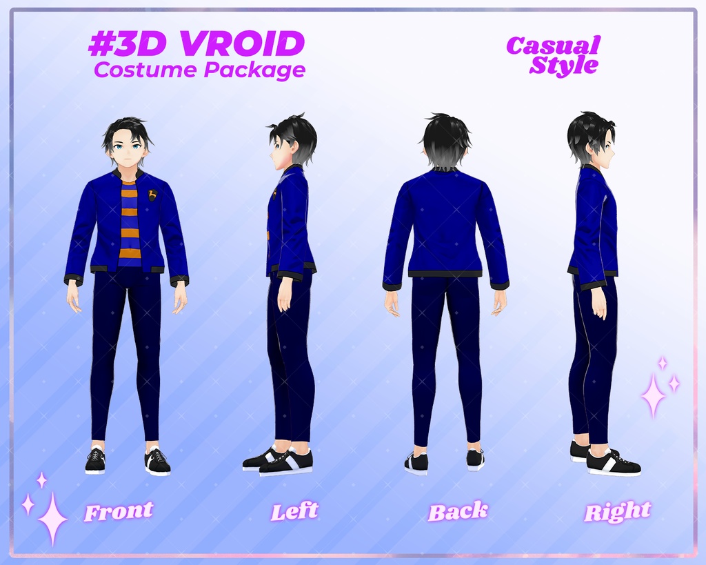 3D VRoid Outfit Pack Casual Style Modern & Cool Male Fashion for VRoid ...
