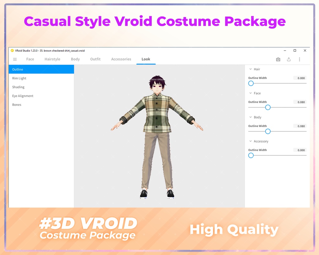 3D VRoid Outfit Pack Casual Style Trendy & Versatile Male Fashion for ...