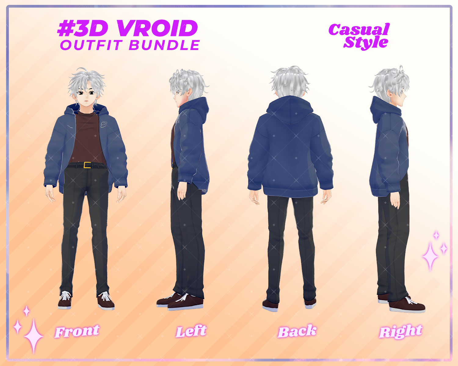 3D VRoid Outfit Pack Casual Style Trendy & Versatile Male Fashion for ...