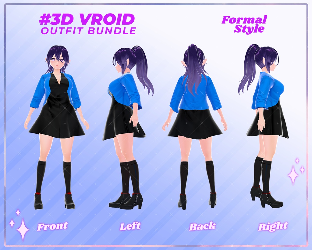 3D VRoid Outfit Pack Formal Style Chic & Elegant Business Fashion for ...