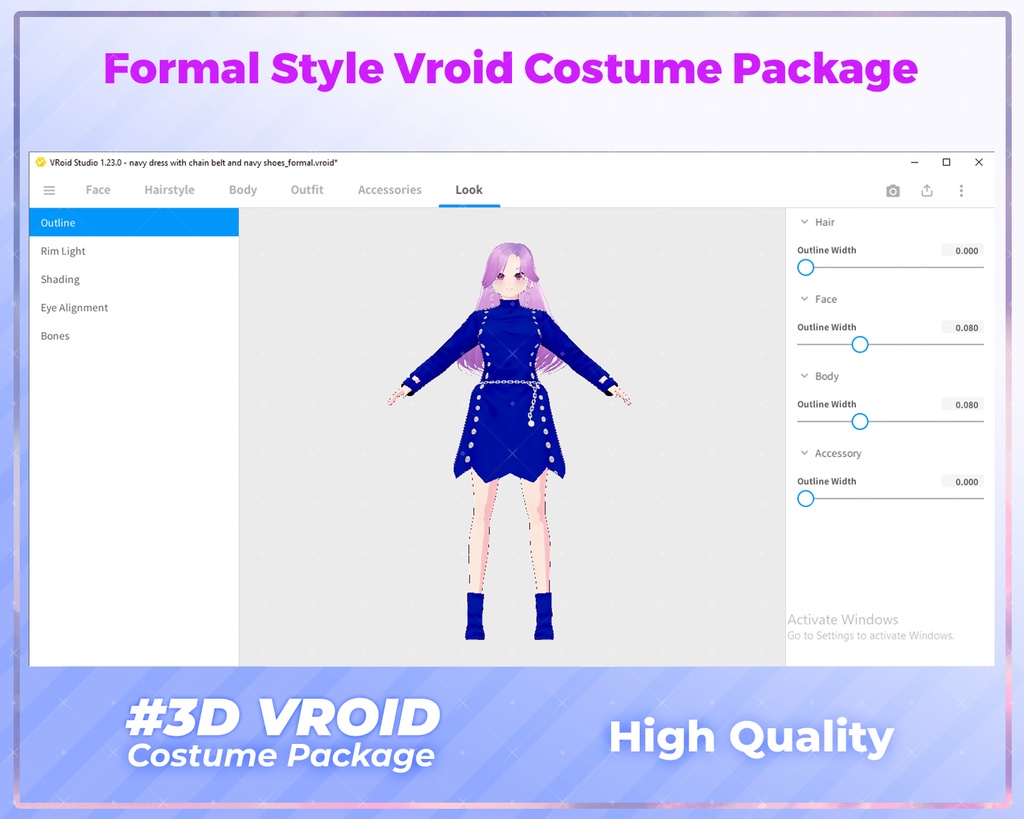 3D VRoid Outfit Pack Formal Style Chic & Elegant Business Fashion for ...