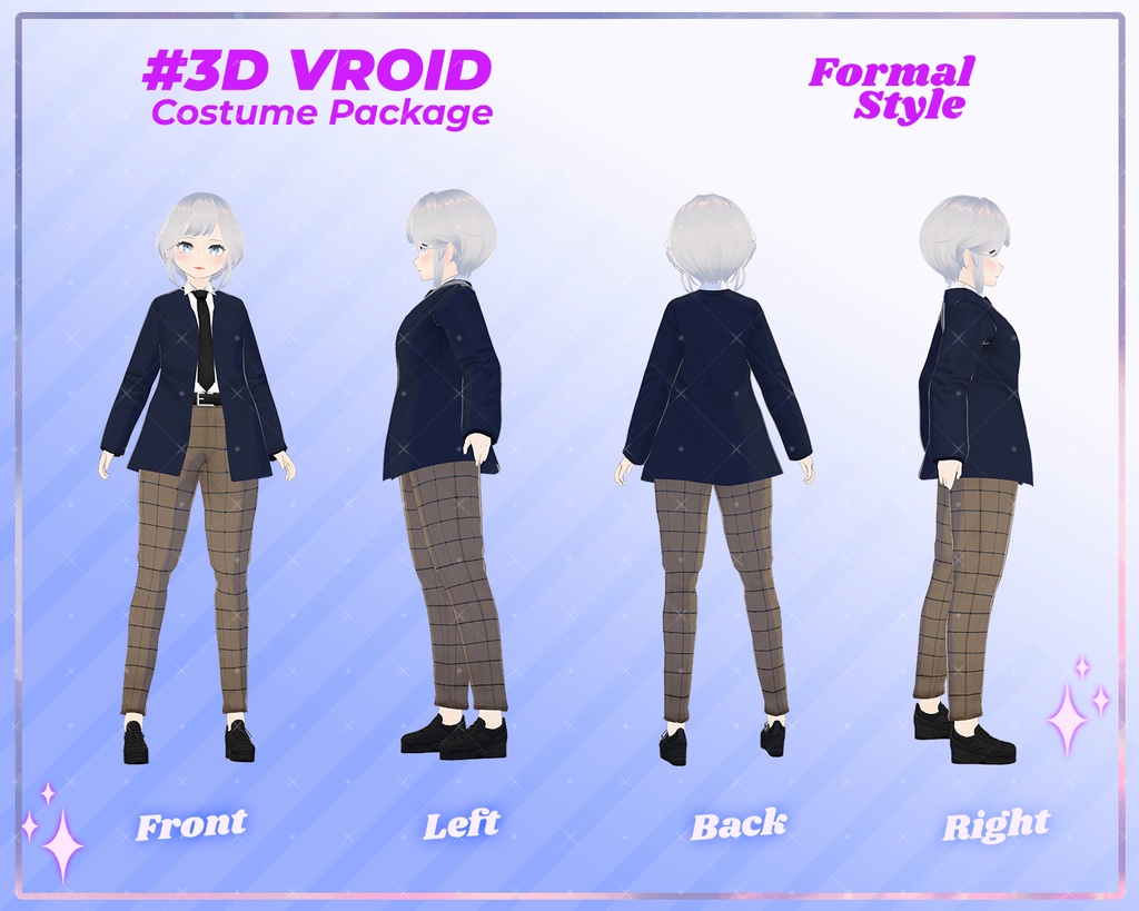 3D VRoid Outfit Pack Formal Style Chic & Elegant Business Fashion for ...