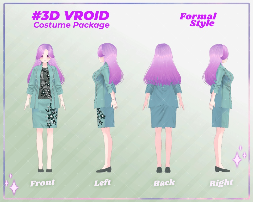 3D VRoid Outfit Pack Formal Style Elegant & Professional Dresses for ...