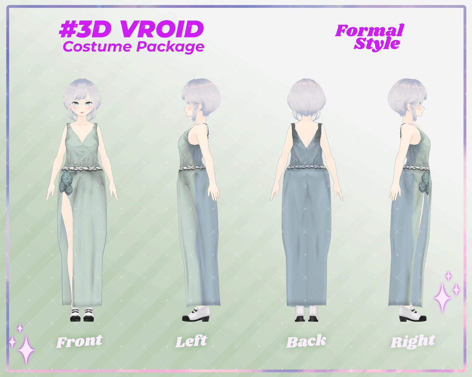 3D VRoid Outfit Pack Formal Style Elegant & Professional Dresses for VRoid Models | VRoid ...