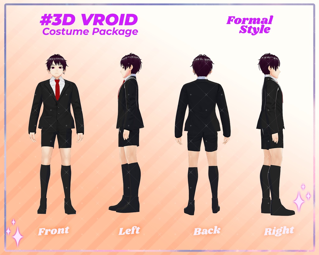 3D VRoid Outfit Pack Elegant Formal Attire for VRoid Models | VRoid ...