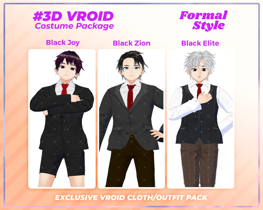 3D VRoid Outfit Pack Elegant Formal Attire for VRoid Models | VRoid ...