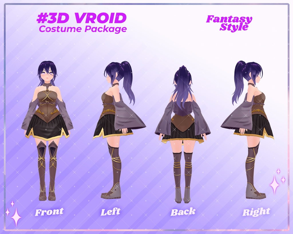 3D VRoid Outfit Pack Enchanted Sorceress & Mystic Fantasy Dresses for ...