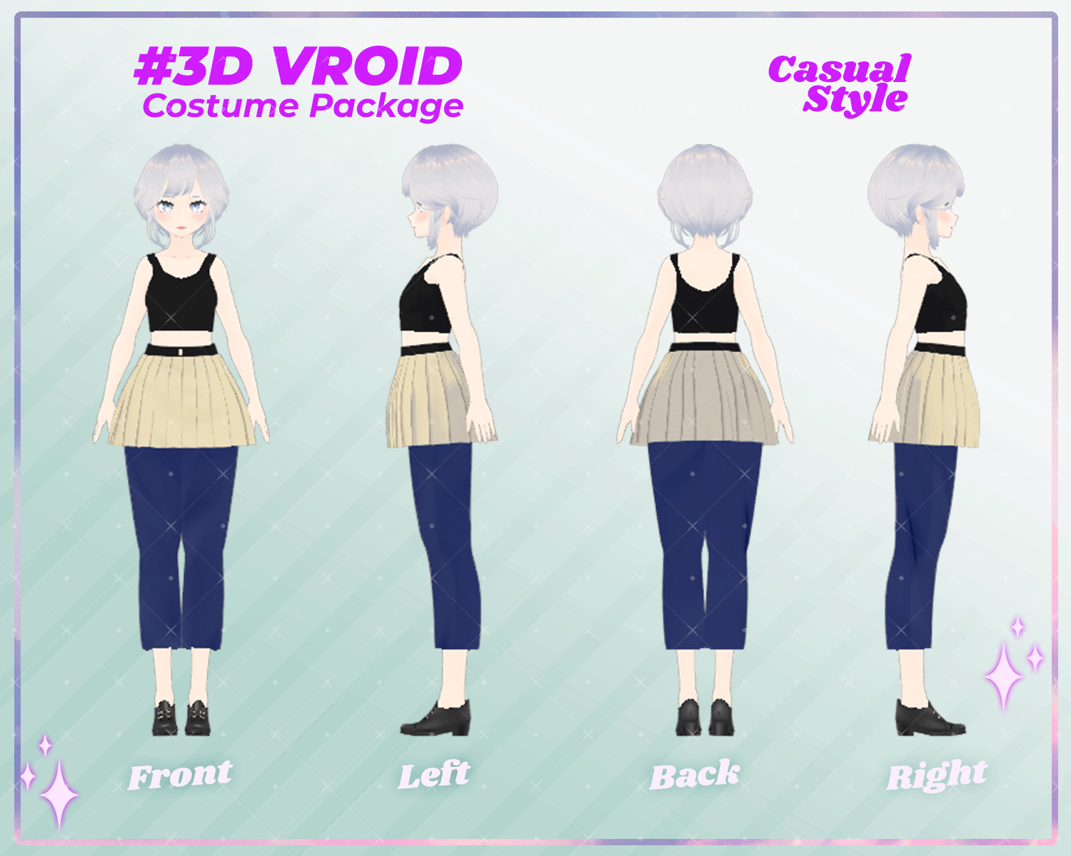 3D VRoid Outfit Pack Cozy & Trendy Casual Wear for VRoid Models | VRoid ...