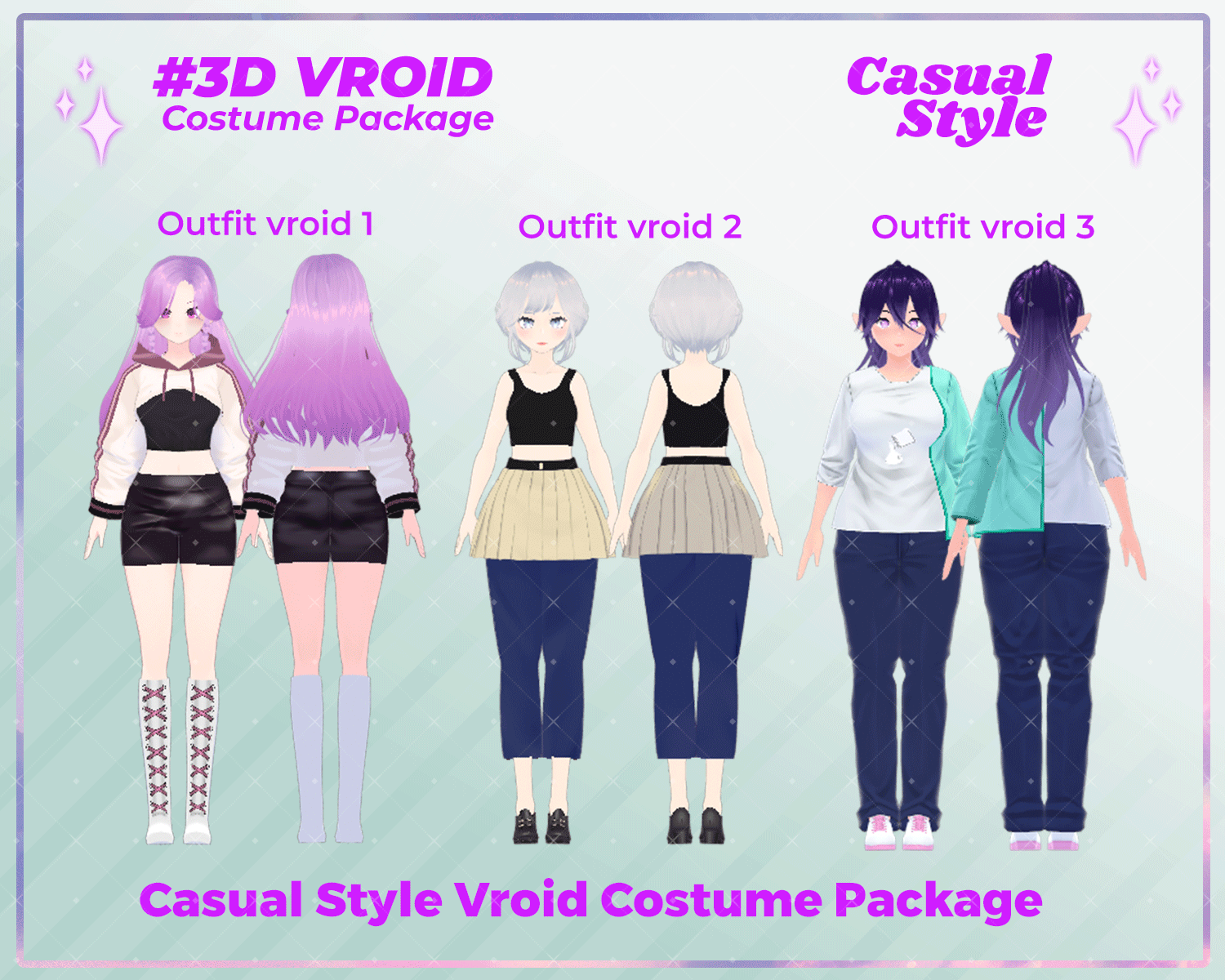 3D VRoid Outfit Pack Cozy & Trendy Casual Wear for VRoid Models | VRoid ...