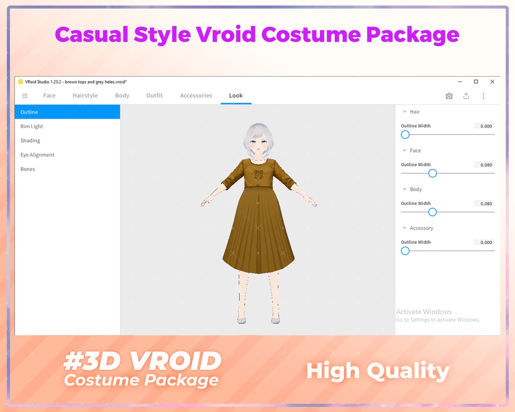 3D VRoid Outfit Pack Stylish & Elegant Casual Dresses for VRoid Models ...