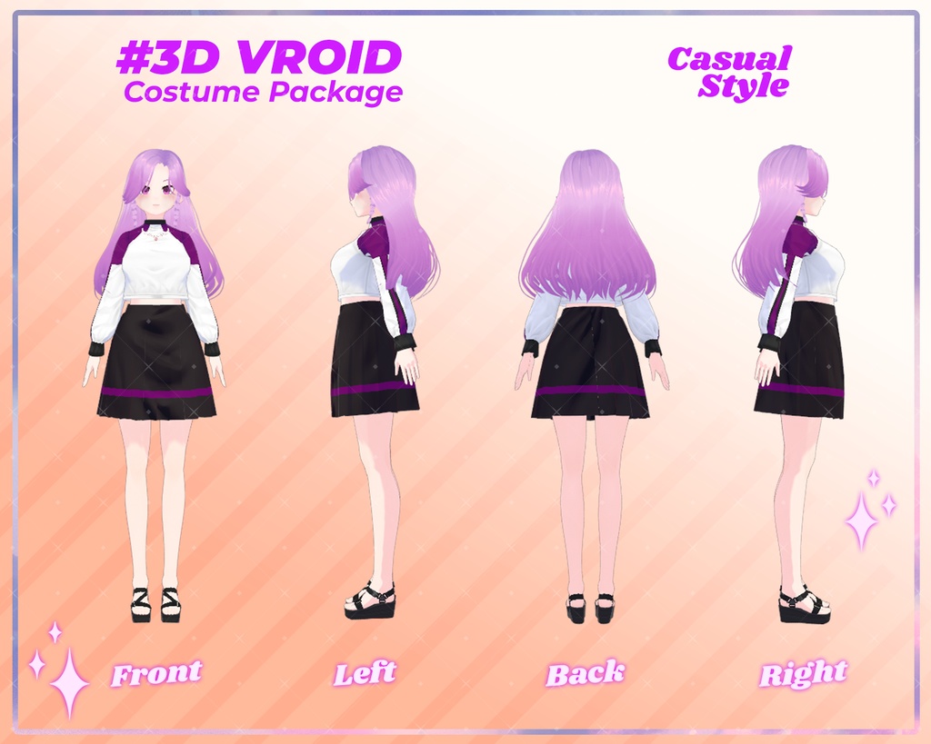3D VRoid Outfit Pack Stylish & Elegant Casual Dresses for VRoid Models ...