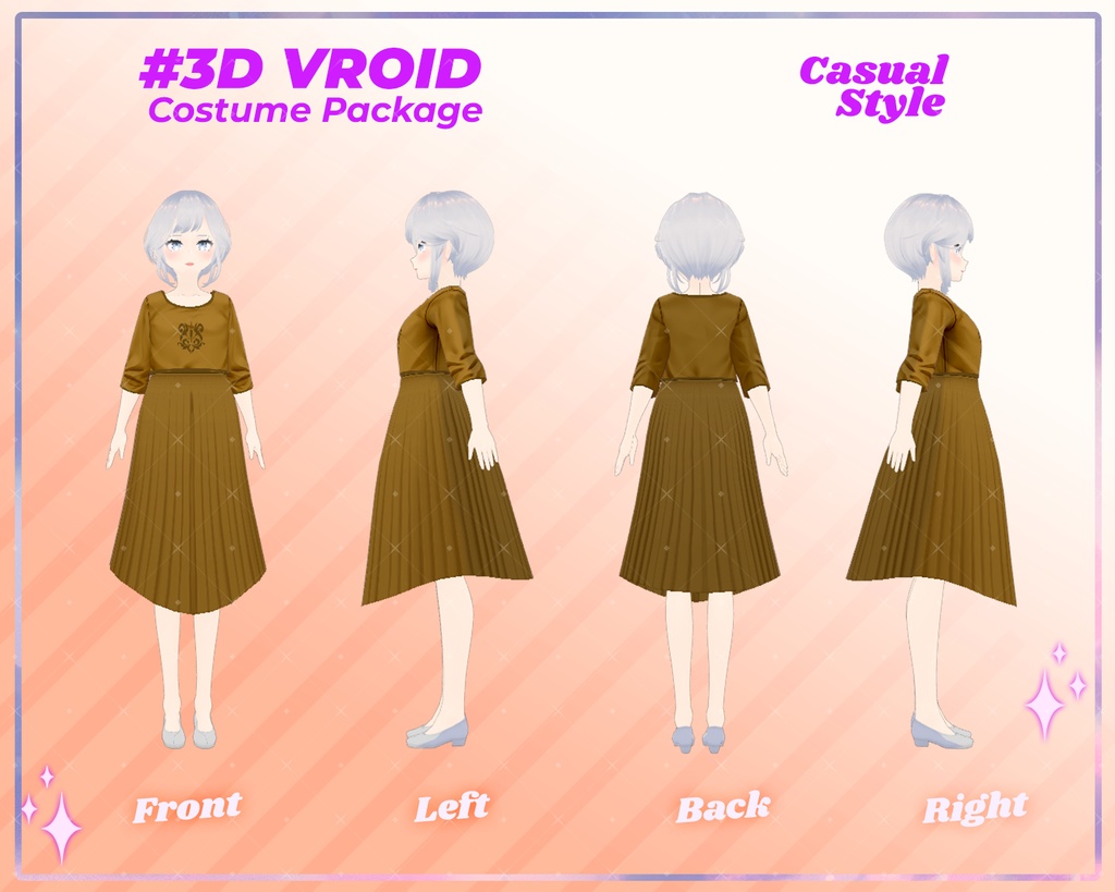 3D VRoid Outfit Pack Stylish & Elegant Casual Dresses for VRoid Models ...
