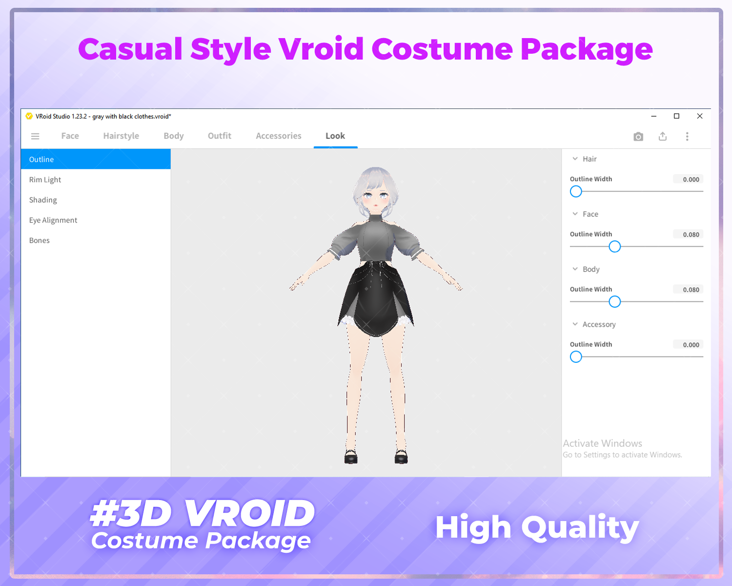 3D VRoid Outfit Pack Chic & Stylish Casual Dresses for VRoid Models ...