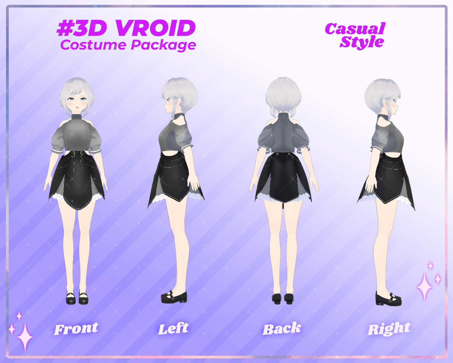3D VRoid Outfit Pack Chic & Stylish Casual Dresses for VRoid Models ...