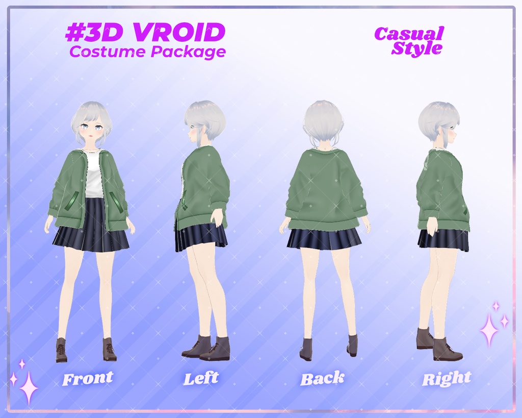 3D VRoid Outfit Pack Trendy Casual Wear for VRoid Models | VRoid ...
