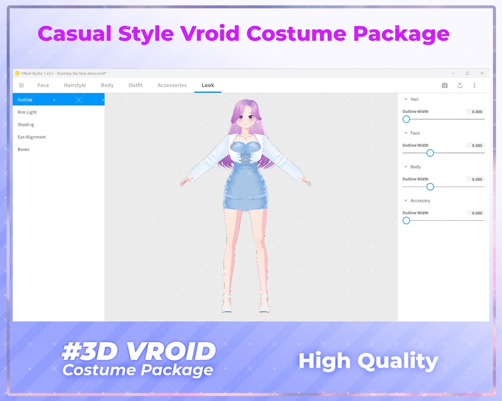 3D VRoid Outfit Pack Trendy Casual Wear for VRoid Models | VRoid ...