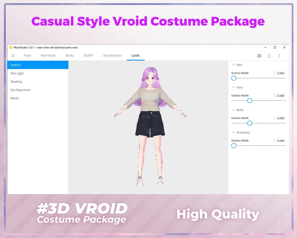 3D VRoid Outfit Pack Trendy & Chic Casual Wear for VRoid Models | VRoid ...