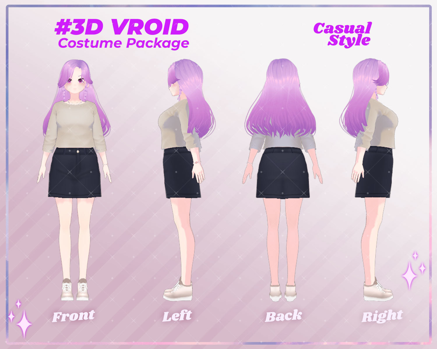 3D VRoid Outfit Pack Trendy & Chic Casual Wear for VRoid Models | VRoid ...