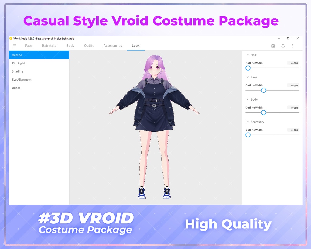 3D VRoid Outfit Pack Stylish & Modern Casual Wear for VRoid Models ...