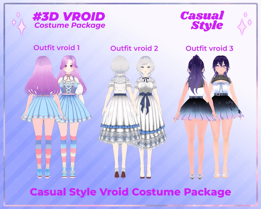3D VRoid Outfit Pack Elegant & Sweet Lolita Dresses for VRoid Models | VRoid Clothes, VRoid Cute ...