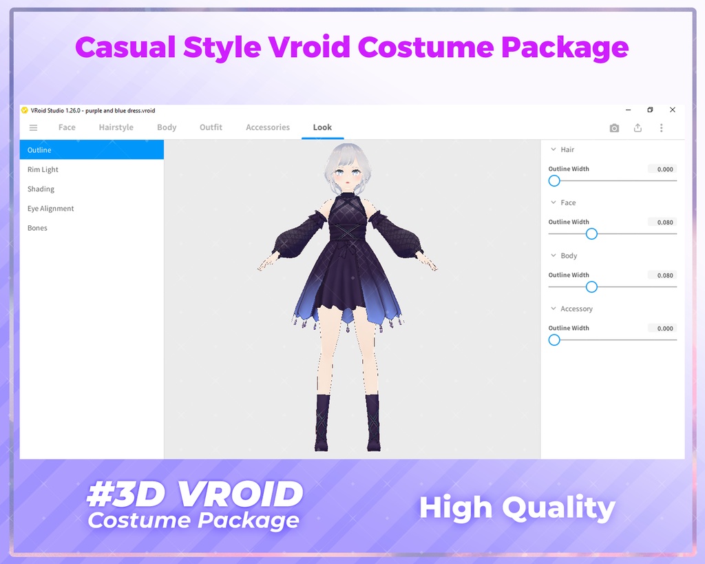 3D VRoid Outfit Pack Elegant Kimono-Inspired Dresses for VRoid Models ...
