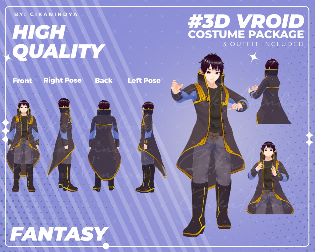 3D VRoid Outfit Pack Fantasy Mage & Adventurer Clothes for VRoid Models | VRoid Clothes, VRoid ...