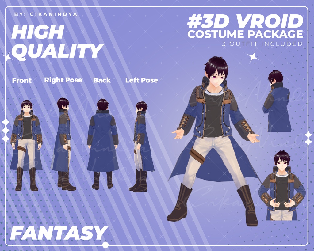 3D VRoid Outfit Pack Fantasy Mage & Adventurer Clothes for VRoid Models | VRoid Clothes, VRoid ...