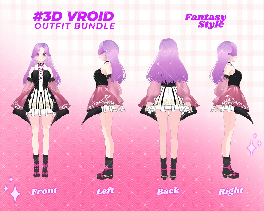 3D VRoid Outfit Pack Elegant Fantasy Royal & Warrior Attire for VRoid Models | VRoid Clothes ...