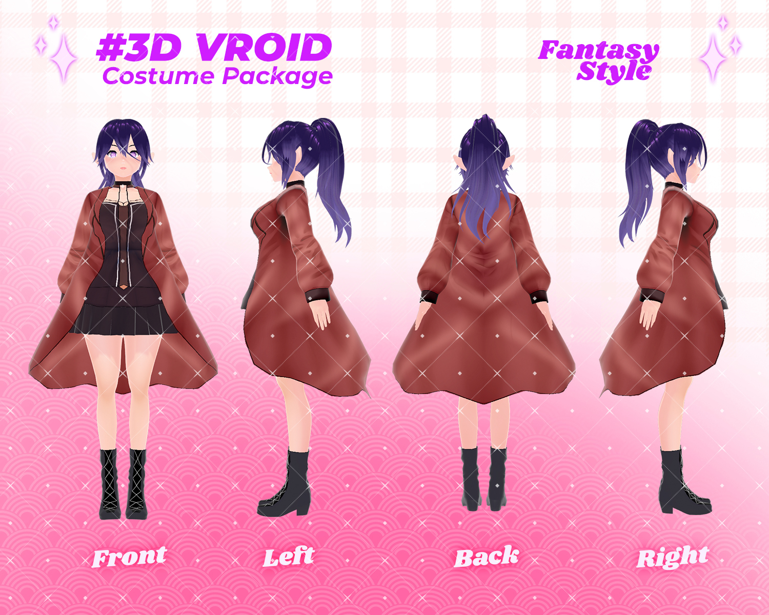 3D VRoid Outfit Pack Elegant Fantasy Royal & Warrior Attire for VRoid ...