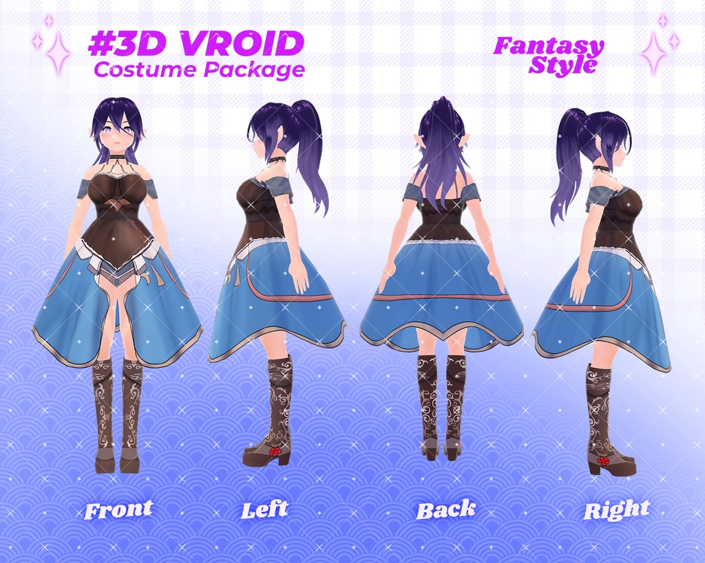 3D VRoid Outfit Pack Enchanted Fantasy Elf & Royal Attire for VRoid ...