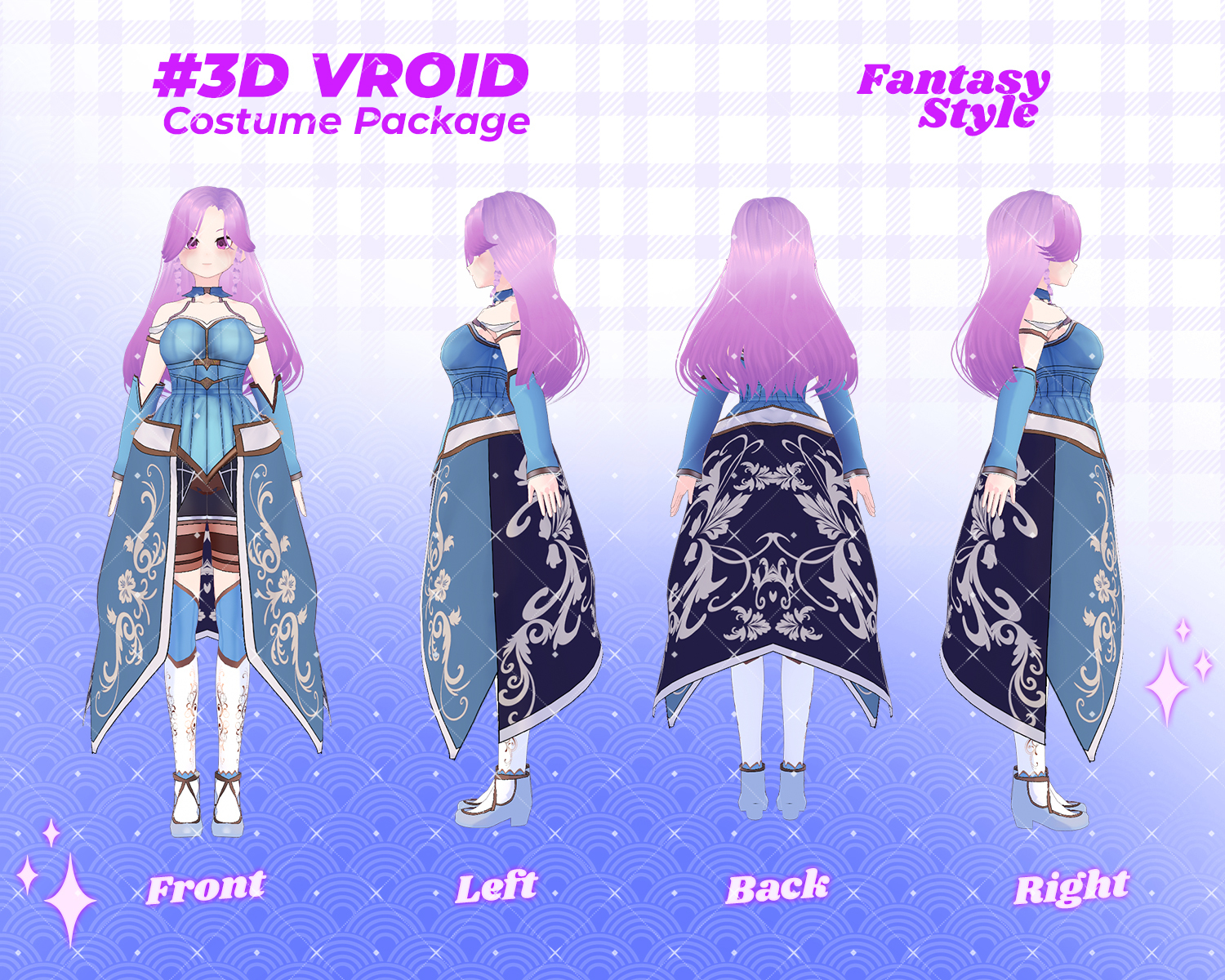 3D VRoid Outfit Pack Enchanted Fantasy Elf & Royal Attire for VRoid ...