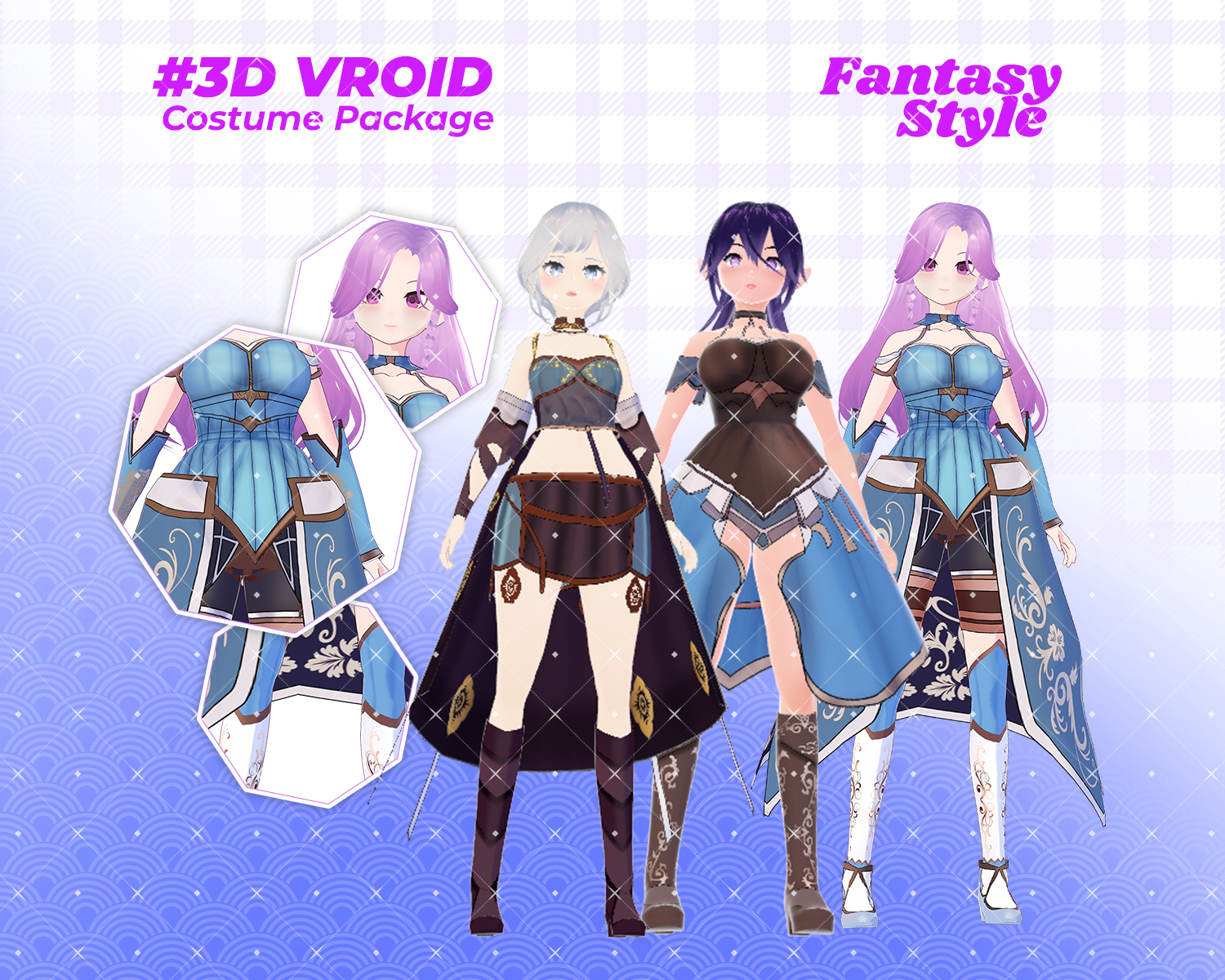 3D VRoid Outfit Pack Enchanted Fantasy Elf & Royal Attire for VRoid ...