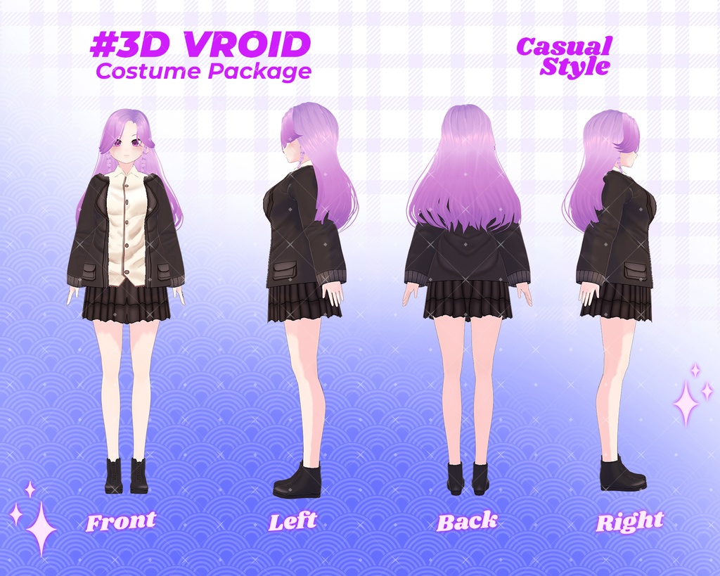 3D VRoid Outfit Pack Cozy & Elegant Casual Fashion for VRoid Models ...