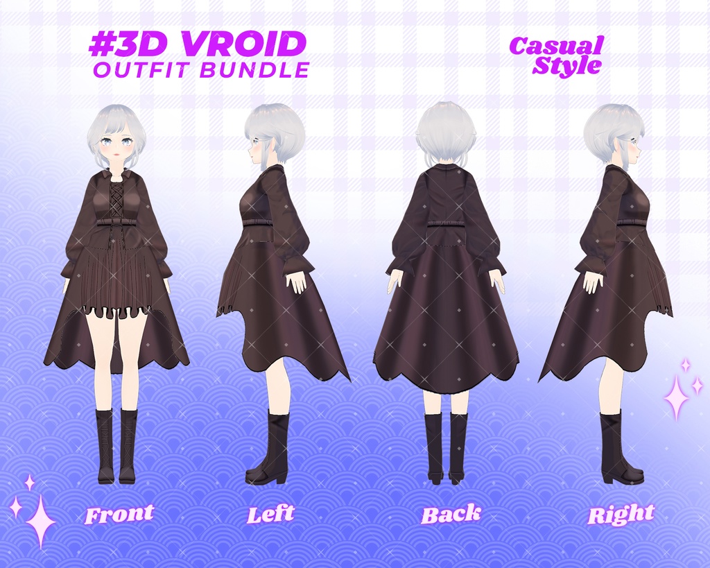 3D VRoid Outfit Pack Cozy & Elegant Casual Fashion for VRoid Models ...