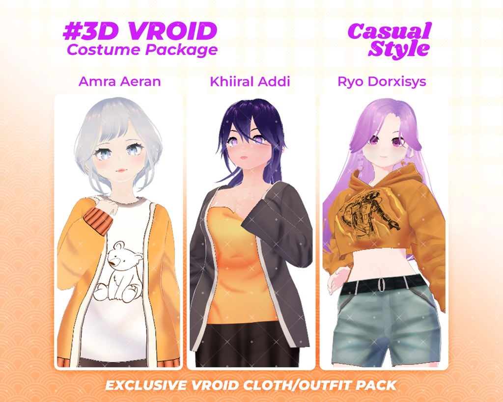 3D VRoid Outfit Pack Cozy & Stylish Casual Clothes for VRoid Models ...