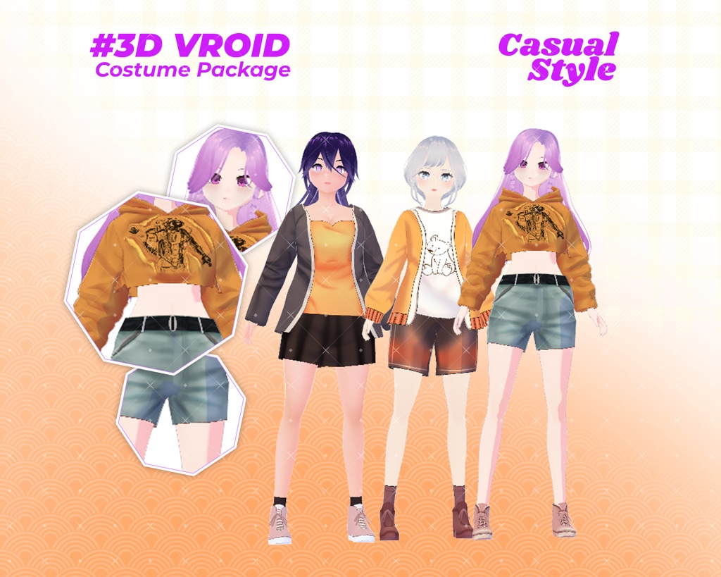 3D VRoid Outfit Pack Cozy & Stylish Casual Clothes for VRoid Models ...