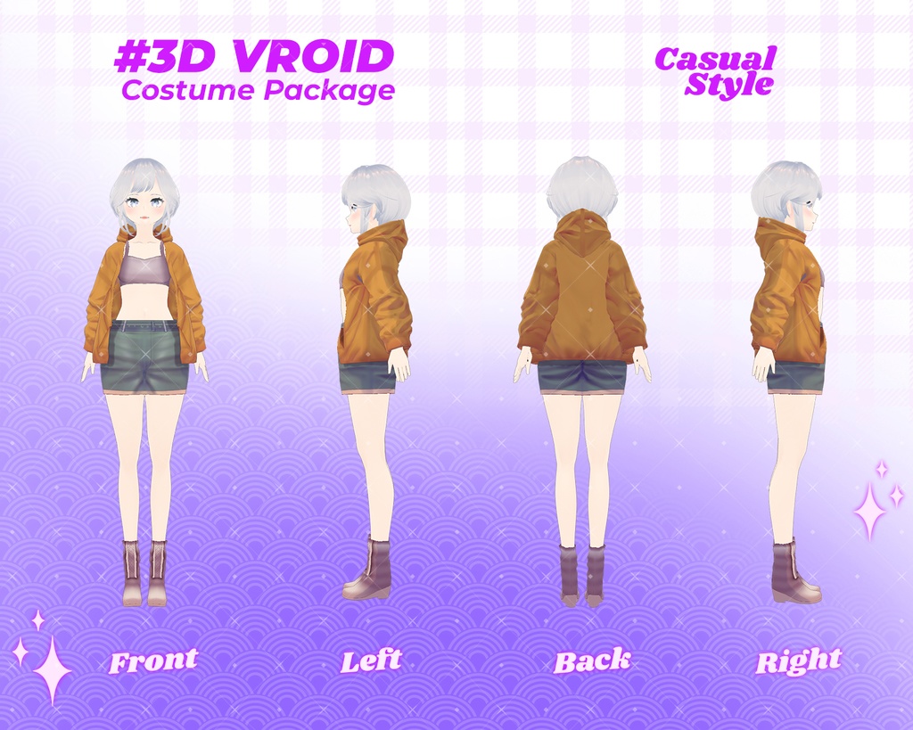 3D VRoid Outfit Pack Cozy & Trendy Casual Clothes for VRoid Models ...